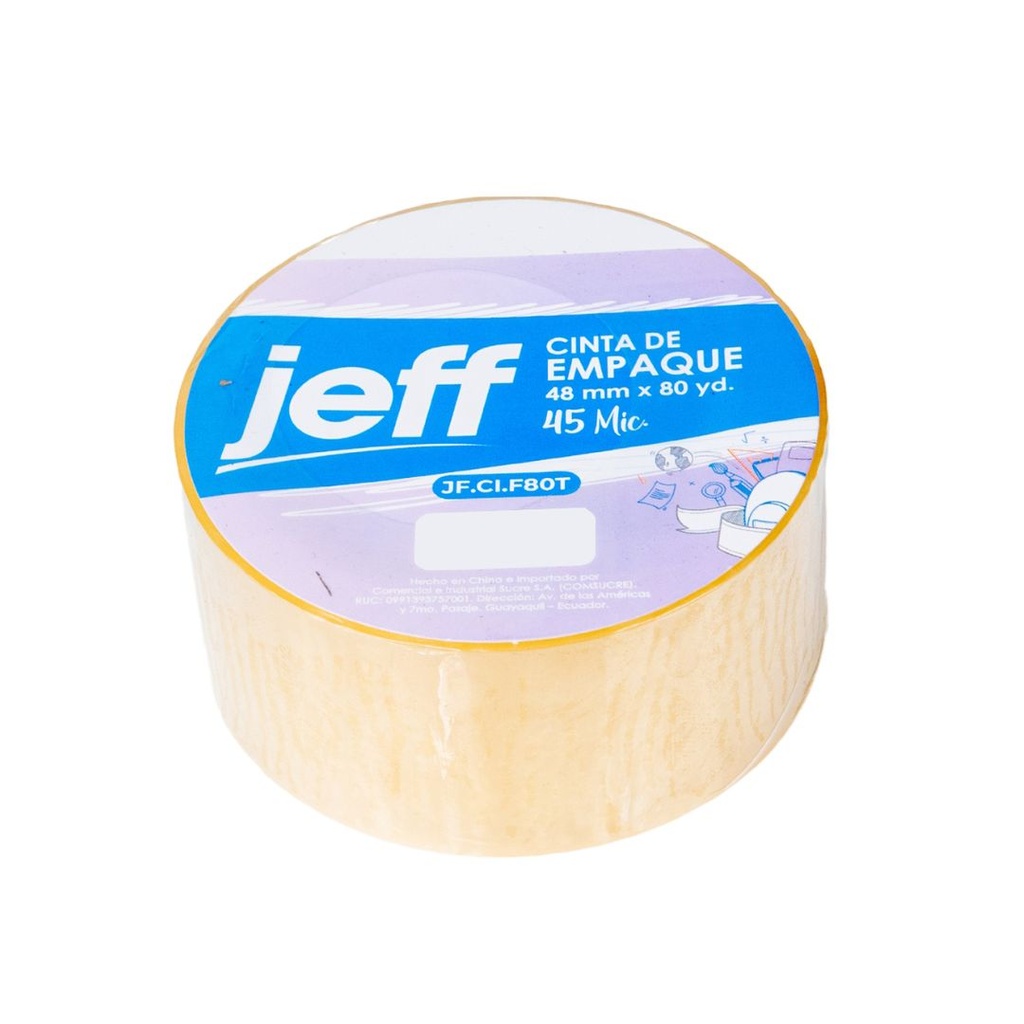 Cinta Empaque Transparente 80 yardas Jeff | Servigama